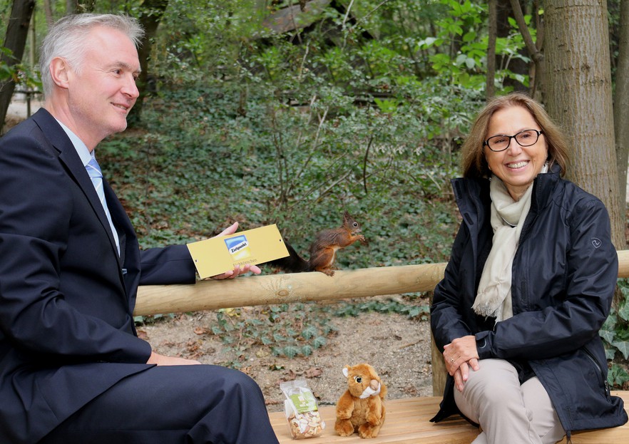 Zielpunkt wird Eichhörnchen-Pate – Tiergarten Schönbrunn